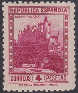 Stamp: Monuments. Segovia (Spain(Historic Monuments (1932)) Mi:ES 628Ba ...
