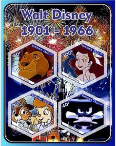 Stamp: Animation, Cartoons Walt Disney (Cinderellas) (Burkina Faso) Col ...
