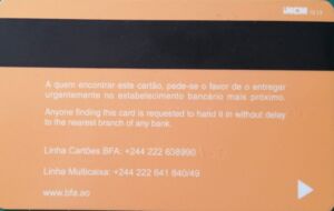 Bank Card: Bfa (BFA, Angola) Col:AO-GM-0001