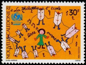 Stamp: 50th Anniversary of UNICEF (New Caledonia(50th Anniversary of ...