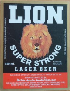 Drink Label: Lion Special Lager Beer (Solan Brewery, India, RepublicCol ...