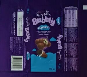 Chocolate Wrapper: Cadbury Bubbly Oreo (Mondelez Egypt Foods S.A.E ...