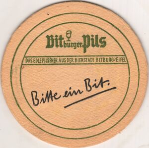 Beer Coaster: Bitburger (Bitburger Brauerei, Germany, Federal ...