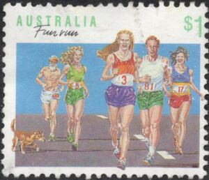 Stamp: Fun Run - P(13.33 x 13.60) (Australia(Sports) Mi:AU 1186F,Sn:AU ...