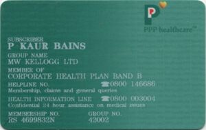 Functional Card: PPP healthcare (Insurance, United Kingdom of Great ...