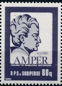 Stamp: André-Marie Ampère (1775-1836), French physicist (Albania(Famous ...