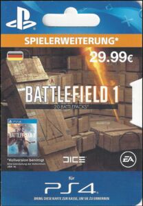 Gift Card: Battlefield 1 20 Battlepacks (PlayStation, Germany, Federal ...