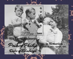 Stamp: Prince Philip Duke of Edinburgh (Guyana(In Memoriam - Prince ...
