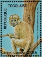 Stamp: Olive Colobus (Colobus verus) (Togo(WWF Endangered animals) Mi ...