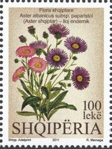 Stamp: Aster albanicus (Albania(Flowers) Mi:AL 3385,Sn:AL 2918c,Yt:AL ...