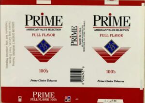 Cigarette Pack: Prime Full Flavor 100's (United States of AmericaCol:US ...