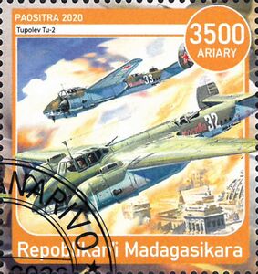 Stamp: Tupolev Tu-2 (Madagascar: Illegal Stamps(Aviation (2020)) Col:MG ...