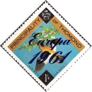 Stamp: Bird and flowering branch - Europa 1961 (Ireland: Cinderella ...