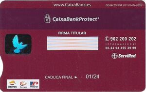 Tarjeta de Banco: SOLRED Negocios Business (Caixabank, EspañaCol:ES-VI-0929