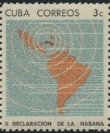 Stamp: Map of Latin America & Declaration Text, part 3|5 (Cuba(Second ...