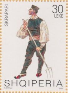 Stamp: Skrapar, male (Albania) (Native costumes (V)) Mi:AL 3041,Sn:AL ...