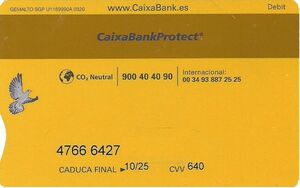Tarjeta de Banco: Caixabank (Caixabank, EspañaCol:ES-VI-0930.01