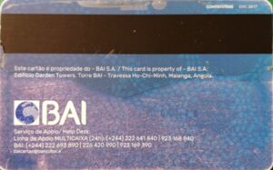 Bank Card: Bai (Banco Angolano de Investimentos S.A., AngolaCol:AO-GM-0008