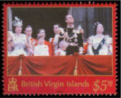 Stamp: Royal Family on Buckingham Palace balcony (British Virgin ...