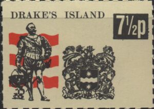 Stamp: Drake and Crest (United Kingdom: Cinderella Stamps(Drake's ...