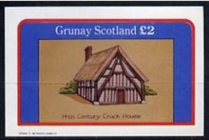 Stamp: 14th Century Cruck House (Scotland, Grunay: Cinderella Stamps ...