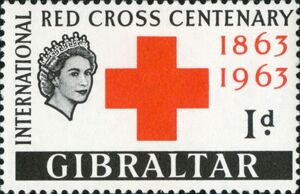 Stamp: Red Cross Emblem (Gibraltar(Centenary of the International Red ...