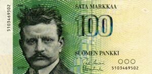 Banknote: 100 Markkaa (Finland(1986 Issue) Wor:P-115a.6