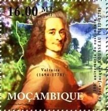 Stamp: Voltaire (Mozambique(Jean Jacques Rousseau, 300th Birth ...
