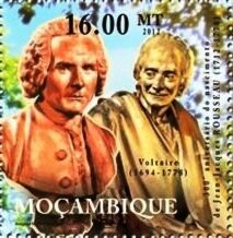 Stamp: Voltaire (Mozambique(Jean Jacques Rousseau, 300th Birth ...