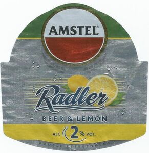 Drink Label: Amstel Radler, beer & lemon 2% alc. vol (Athenian Brewery ...