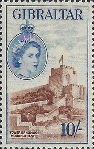 Stamp: Tower of Homage, Moorish Castle (Gibraltar(Definitives 1953-1969 ...