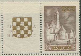 Stamp: Zagreb's Old Cathedral - overprinted (Croatia(Provisorium IV) Mi ...