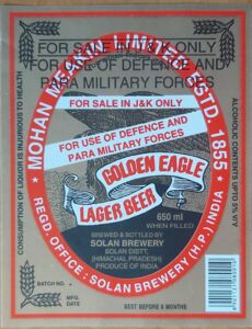 Drink Label: Golden Eagle Lager Beer (Solan Brewery, India, RepublicCol ...