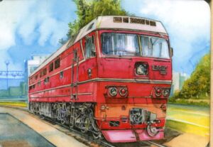 Pocket Calendar: Diesel Locomotive TEP80 (Russia(Transport in paintings ...