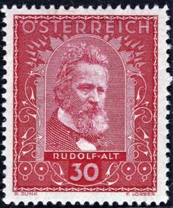 切手: Rudolf von Alt (1812-1905) painter (オーストリア(Painters) Mi:AT 547,Sn ...