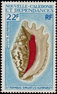 Stamp: Lacinate Conch (Strombus sinuatus) (New Caledonia(Shell) Mi:NC ...