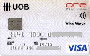 Bank Card: ONE Platinum (UOB - United Overseas Bank, MalaysiaCol:MY-VI-0016