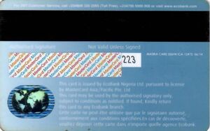 Bank Card: Ecobank - PAC (Ecobank, NigeriaCol:NG-MC-0004