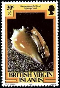 Stamp: West Indian Fighting Conch (Strombus pugilis) (British Virgin ...