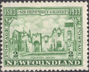 Stamp: Compton Castle, Devon (Newfoundland(350th Anniversary of Annexation by Sir Humphrey ...