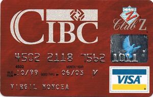 Bank Card: Cibc Club Z (Cibc, CanadaCol:CA-VI-0073