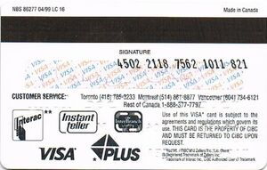 Bank Card: Cibc Club Z (Cibc, CanadaCol:CA-VI-0073