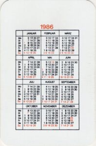 Pocket Calendar: Mansfeld Schweißtechnik (Germany, Democratic Republic ...