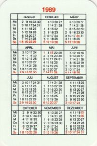 Pocket Calendar: Mansfeld Bohrmaschinen (Germany, Democratic Republic ...