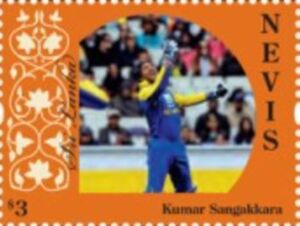 Stamp: Kumar Sangakkara - Sri Lanka (Nevis(Cricket World Cup 2011) Mi ...