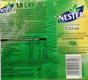 Drink Label: Nestea Green Tea Citrus (Maspex România S.R.L, RomaniaCol ...