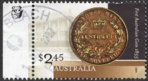 Stamp: Reverse of Coin Showing Olive Wreath 1st Print 1 koala ...