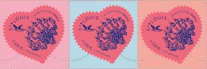 Stamp: Valentine Hearts : St. Louis Crystal (France(Valentine Hearts ...