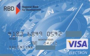 Bank Card: Regional Bank for Development. Blue Compass (RBD Bank ...