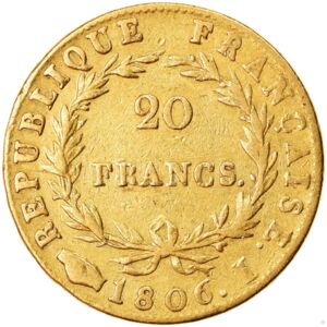 Moneda: 20 Francs (Napoleon - I - Limoges) (Francia(1799~1815 - Napoleón I (Bonaparte)) WCC:km674.2